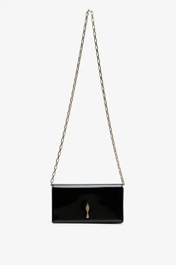 CHRISTIAN LOUBOUTIN Bettina Patent Clutch - Black