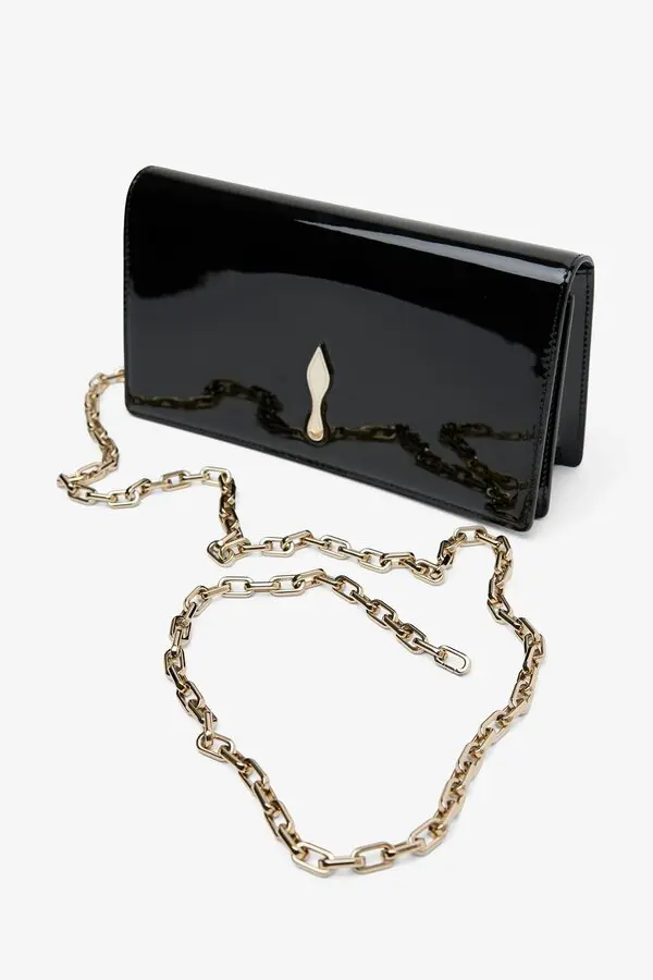 CHRISTIAN LOUBOUTIN Bettina Patent Clutch - Black
