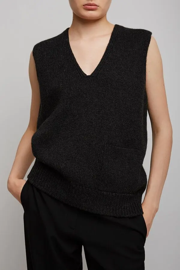 THE ROW Marte Cashmere Top - Grey