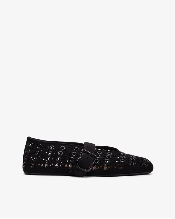 Alaïa Vienne Suede Ballet Flats - Black