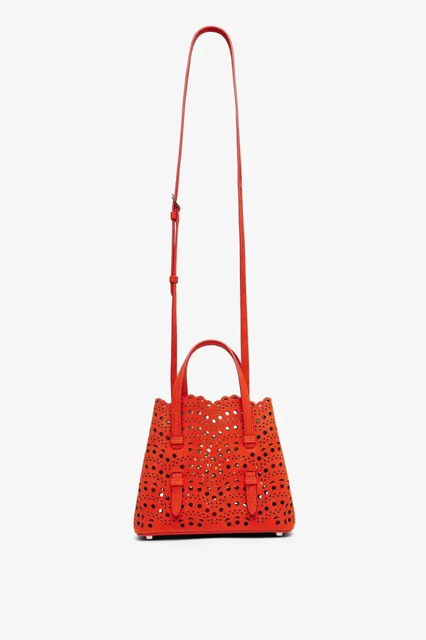 Alaïa Mina 20 Vienne Vague Suede Tote Bag - Orange
