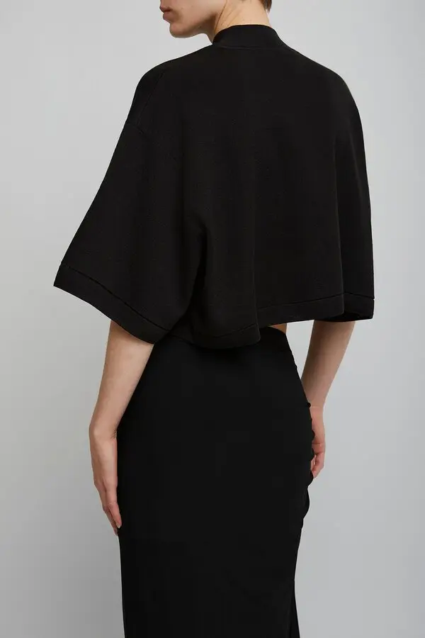 Alaïa Knitted Cropped Top - Black