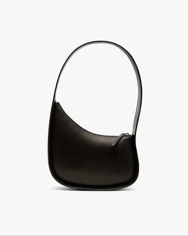 THE ROW Half Moon Leather Shoulder Bag - Black