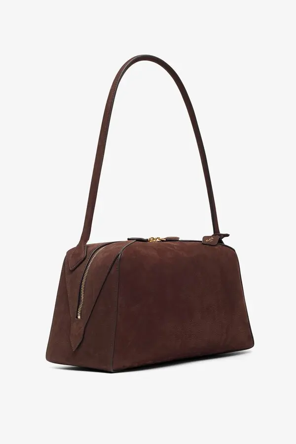 Alaïa Le Teckel Nubuck Shoulder Bag - Brown