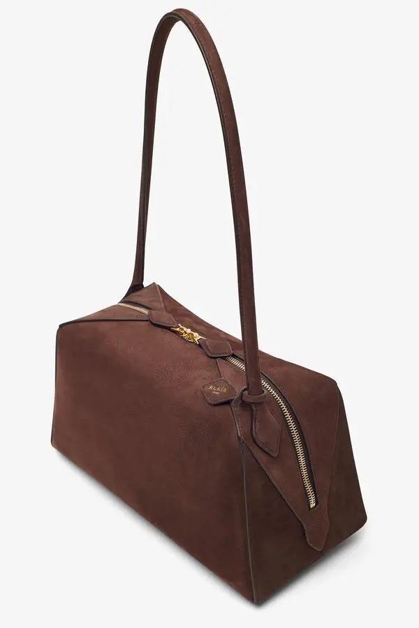 Alaïa Le Teckel Nubuck Shoulder Bag - Brown