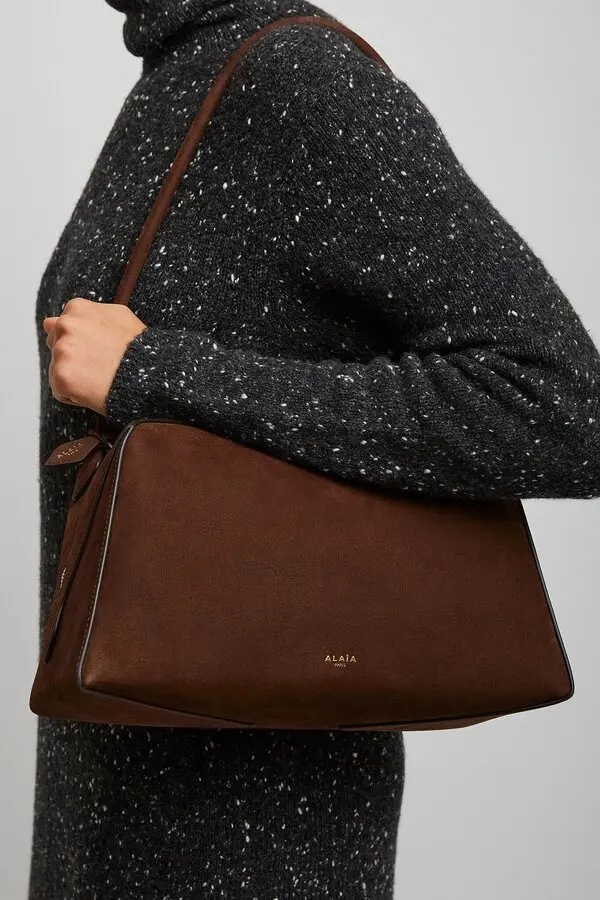Alaïa Le Teckel Nubuck Shoulder Bag - Brown