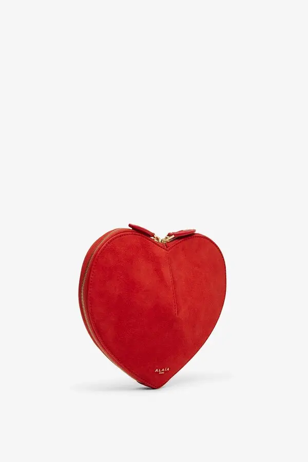 Alaïa Le Coeur Suede Crossbody Bag