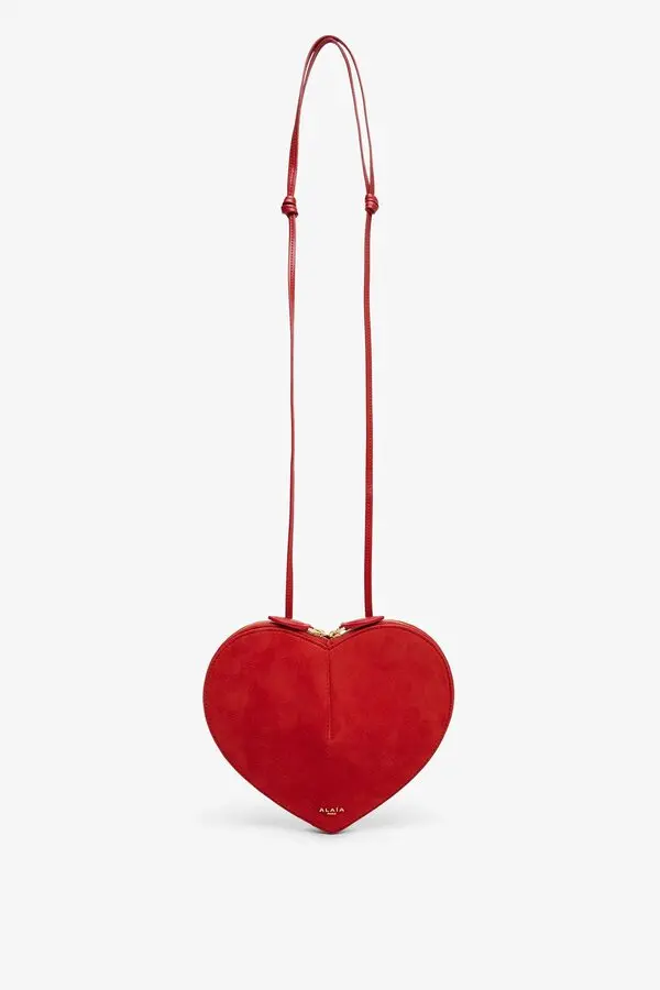 Alaïa Le Coeur Suede Crossbody Bag