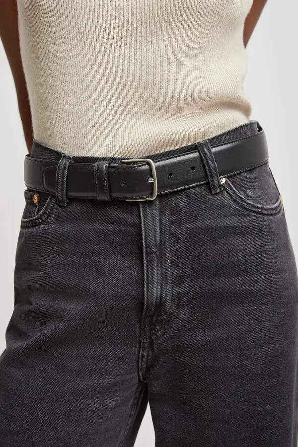 THE ROW Classic Leather Belt - Black