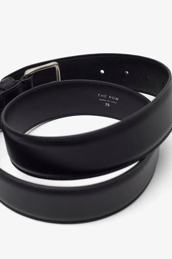 THE ROW Classic Leather Belt - Black