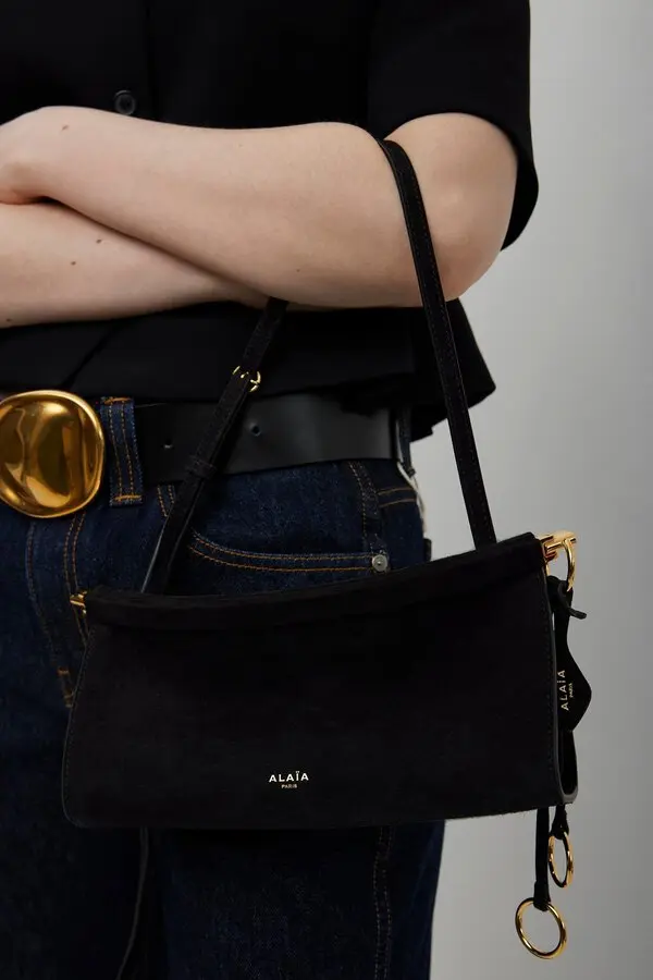 Alaïa Le Click Ew Small Suede Bag - Black