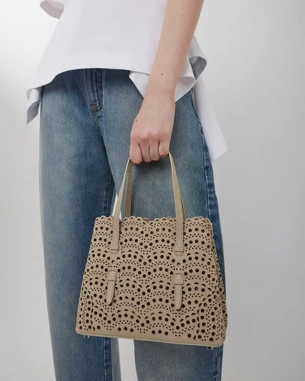 Alaïa Mina 25 Vienne Vague Tote - Grey
