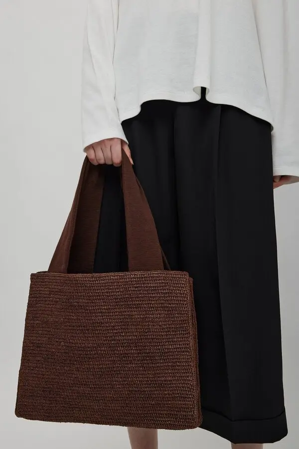 THE ROW Loretta Raffia Tote - Brown
