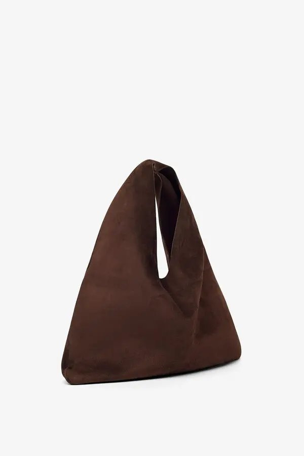 THE ROW Small Bindle Suede Shoulder Bag - Brown