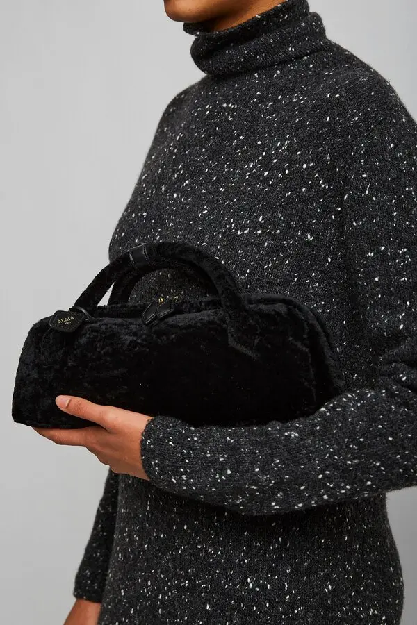 Alaïa Le Teckel Shearling Clutch