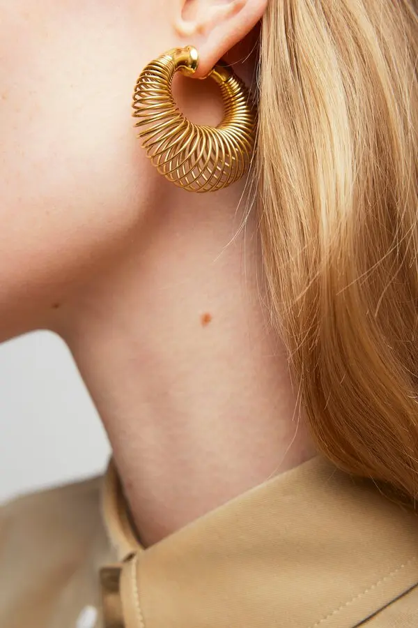 Alaïa Spiral Hoop Earrings - Gold