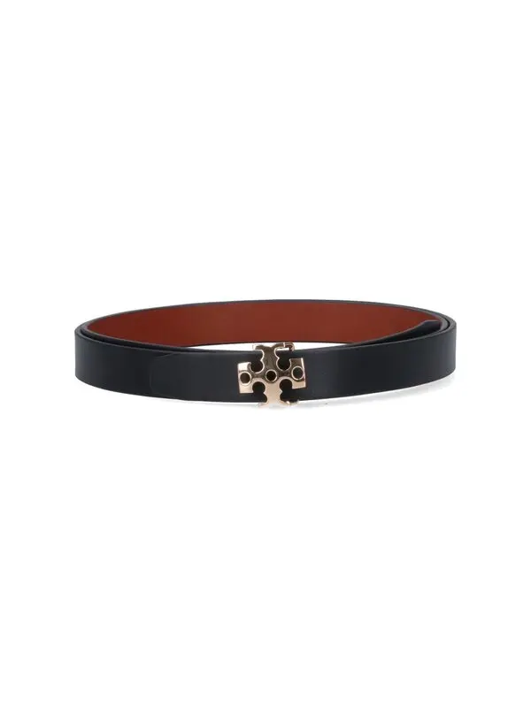 Tory Burch Logo Reversible Belt - Black