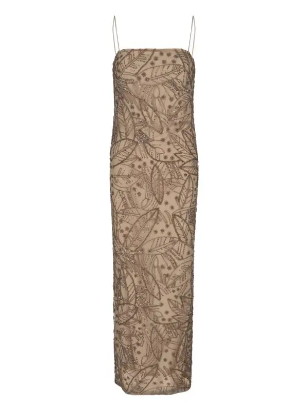 Ralph Lauren Beaded Mesh Sheath Dress