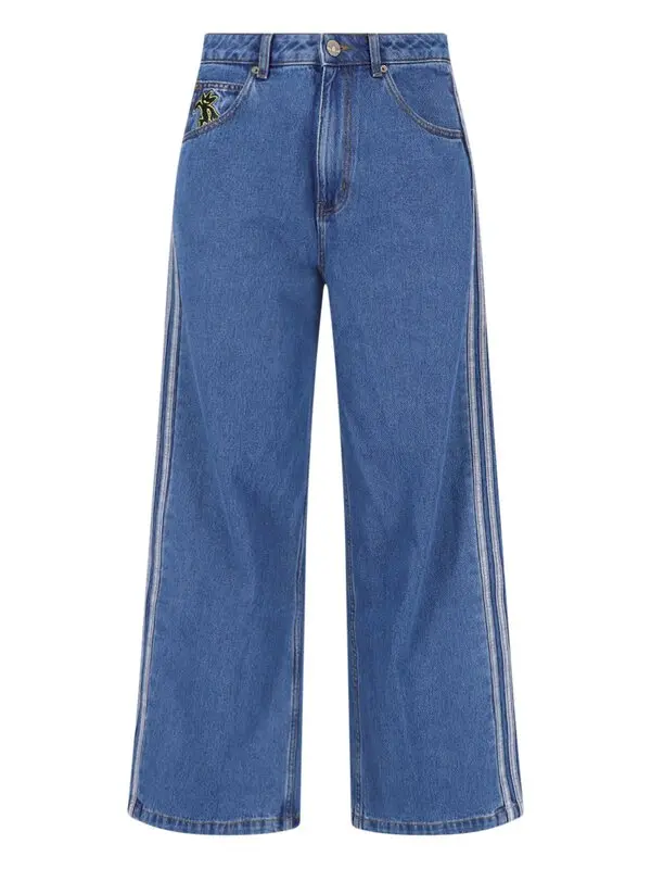 Adidas Wide-leg "firebird" Jeans - Blue