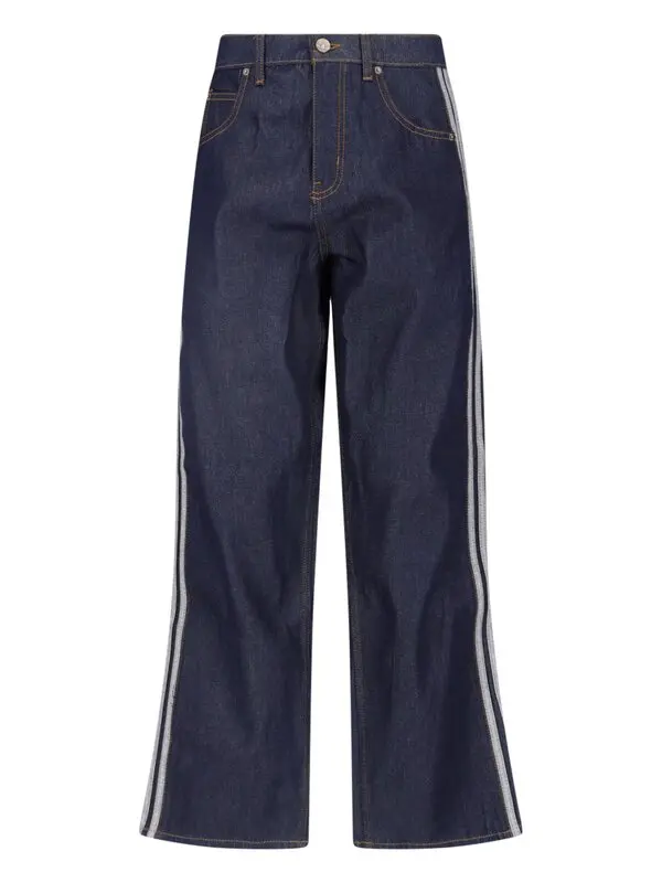 Adidas Wide-leg "firebird" Jeans - Blue