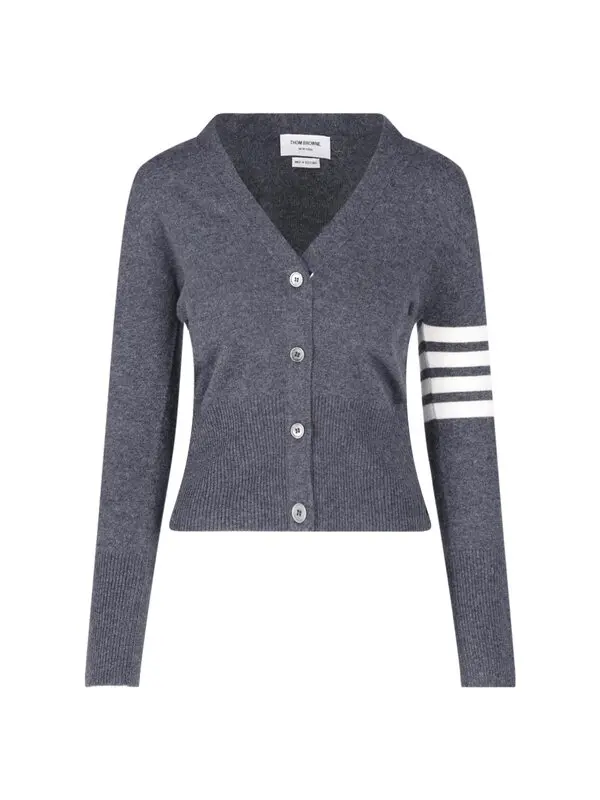 Thom Browne 4-bar" Cashmere Cardigan - Gray