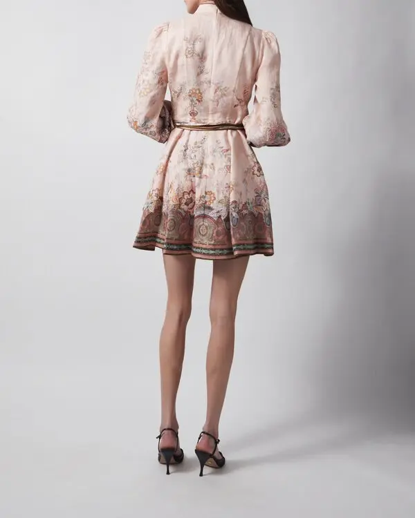 Zimmermann Alchemy Button Mini Dress - Pink