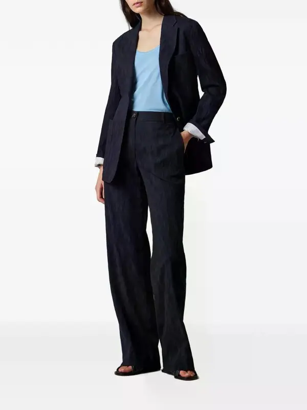 Paul Smith Seersucker Wide Leg Trousers - Blue