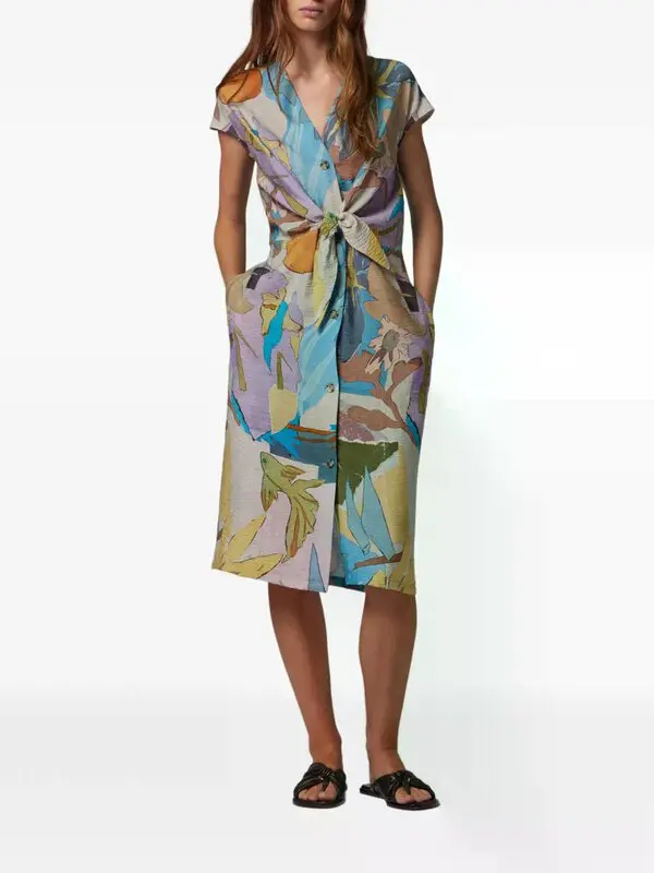 Paul Smith River Collage Graphic-print Tie-front Dress