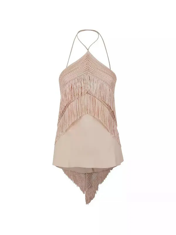 Andamane Reina Fringe-trimmed Blouse - Neutrals