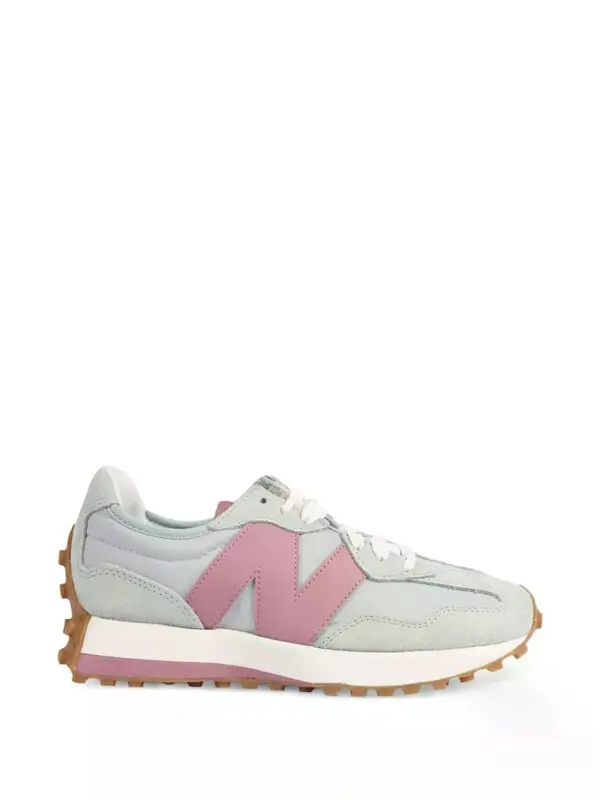 NEW BALANCE 327 Suede-panelled Sneakers - Blue