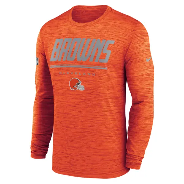 Nike Cleveland Browns Sideline Team Issue Velocity Dri-fit Nfl Long-sleeve T-shirt - Orange