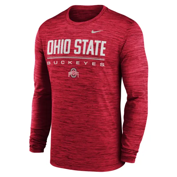 Nike Ohio State Sideline Velocity Dri-fit College Long Sleeve T-shirt - Red