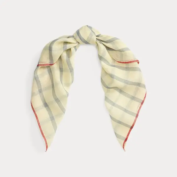 Ralph Lauren Striped Cotton Square Scarf - Blue Note