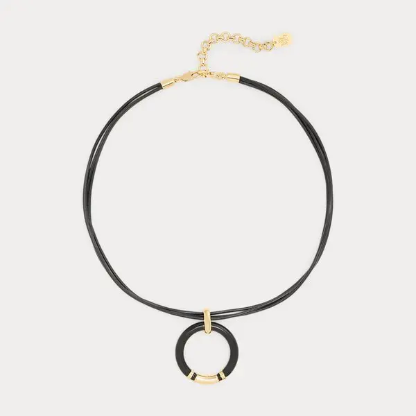 Ralph Lauren Gold-plated Padlock Pendant Necklace - Gold/jet