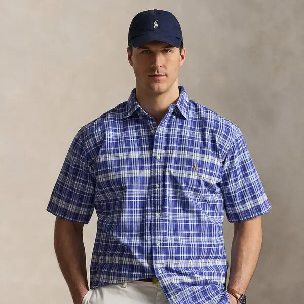 Ralph Lauren Plaid Oxford Shirt - Blue White Multi