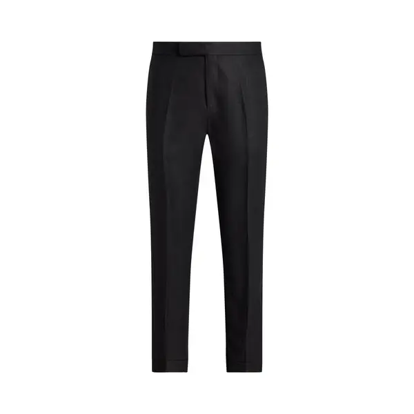 Ralph Lauren Linen Flat-front Trousers - Black