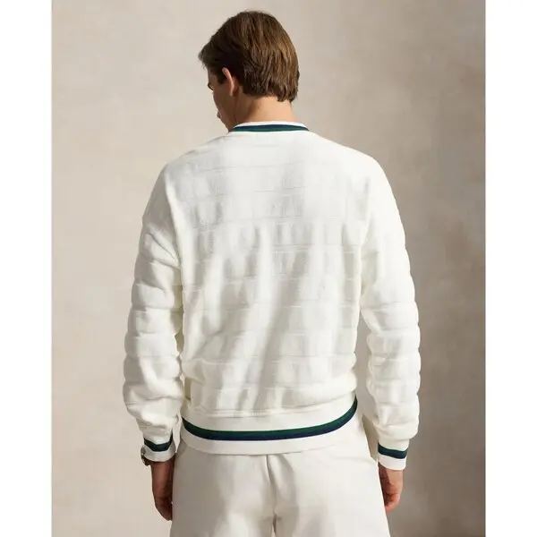 Ralph Lauren Relaxed Fit Textured Jacquard Pullover With Embroidered Logo