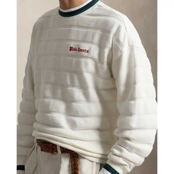 Ralph Lauren Relaxed Fit Textured Jacquard Pullover With Embroidered Logo
