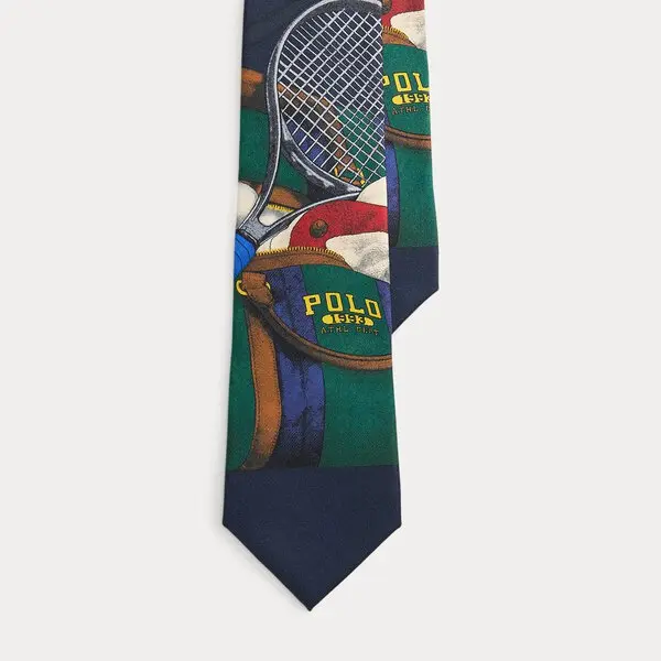 Ralph Lauren Tennis-print Neck Tie - Navy