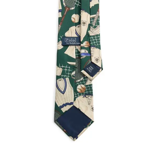 Ralph Lauren Tennis-print Silk Standard Neck Tie