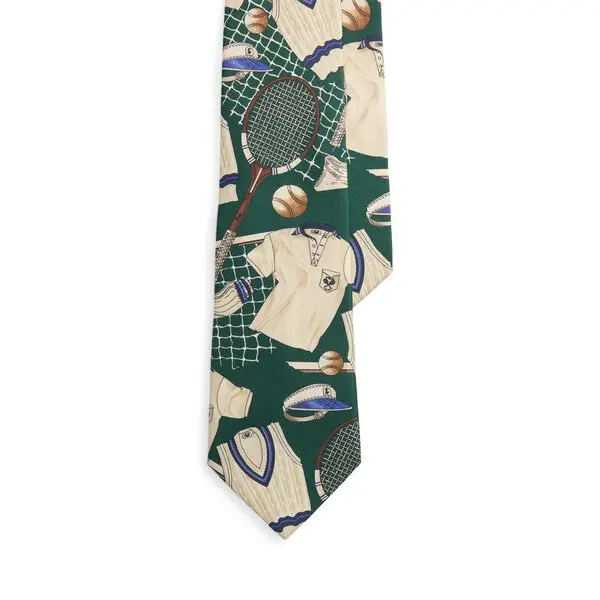Ralph Lauren Tennis-print Silk Standard Neck Tie