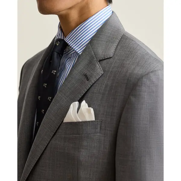 Ralph Lauren Kent Hand-tailored Sharkskin Suit - Medium Grey