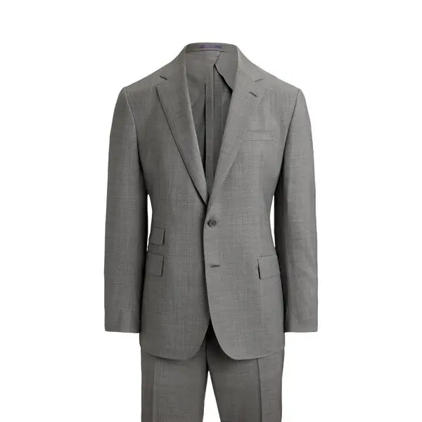 Ralph Lauren Kent Hand-tailored Sharkskin Suit - Medium Grey