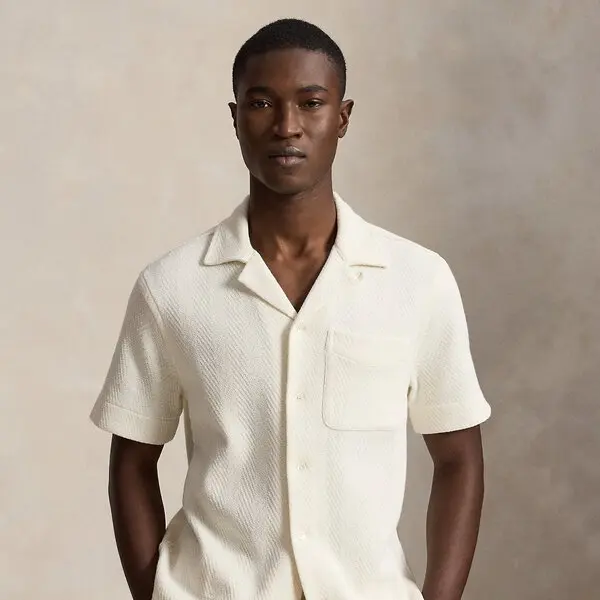 Ralph Lauren Herringbone Jersey Camp Shirt