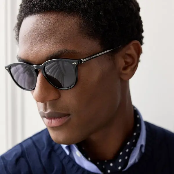 Ralph Lauren Automotive Round Sunglasses - Shiny Black