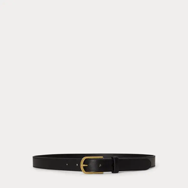 Ralph Lauren Rounded-buckle Skinny Belt - Black