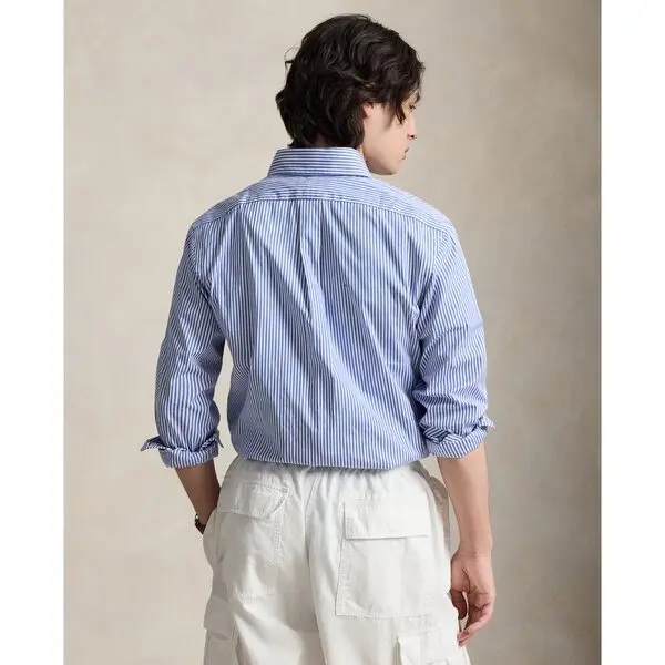 Ralph Lauren Classic Fit Striped Poplin Shirt - Blue/white