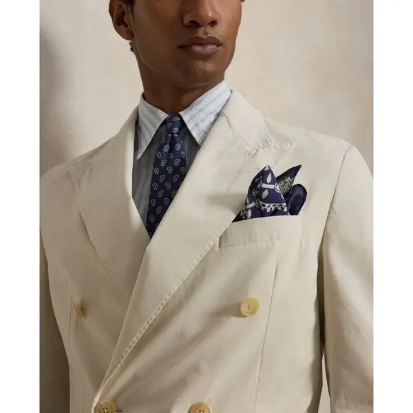 Ralph Lauren Polo Soft Tailored Fit Double Breasted Cotton Poplin Jacket