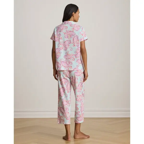 Ralph Lauren Paisley Jersey Cropped Sleep Set