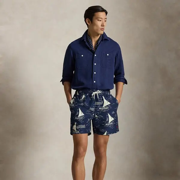 Ralph Lauren 5.75-inch Traveler Classic Swim Trunk - All Over Sailboats
